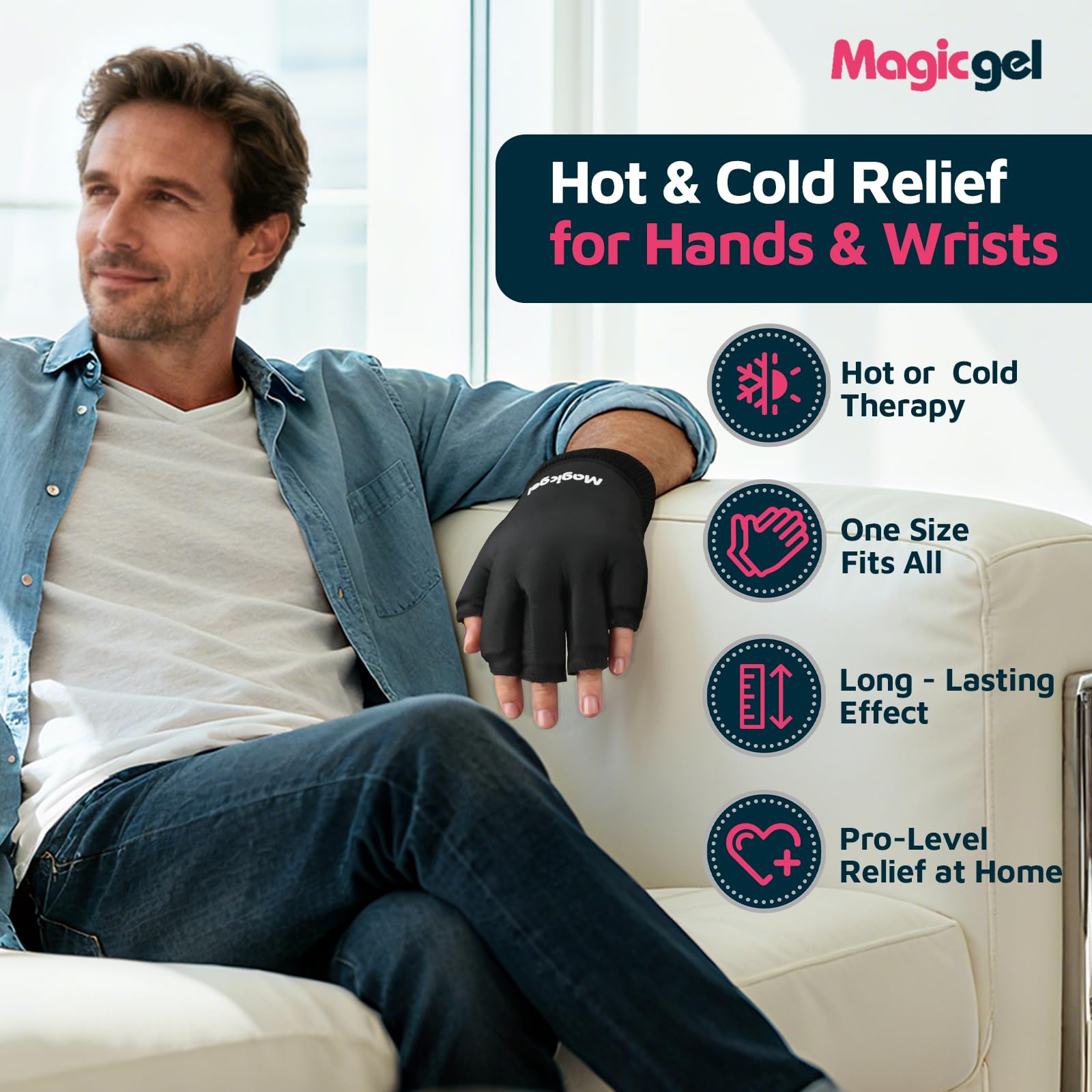 Magic Gel: Guantes de Gel Frío para Manos | Compresa Fría y Caliente p ...